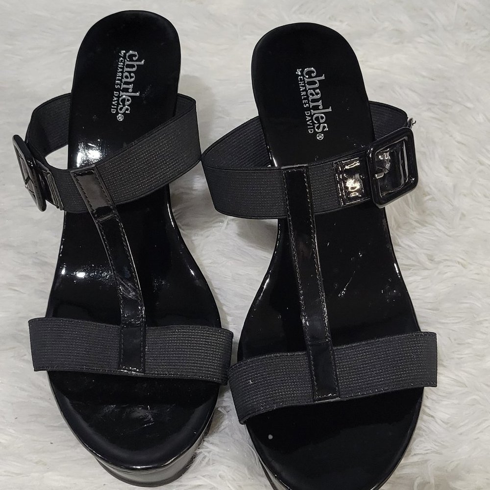 Charles By Charles David Patent Leather Wedge Sandal … - Gem